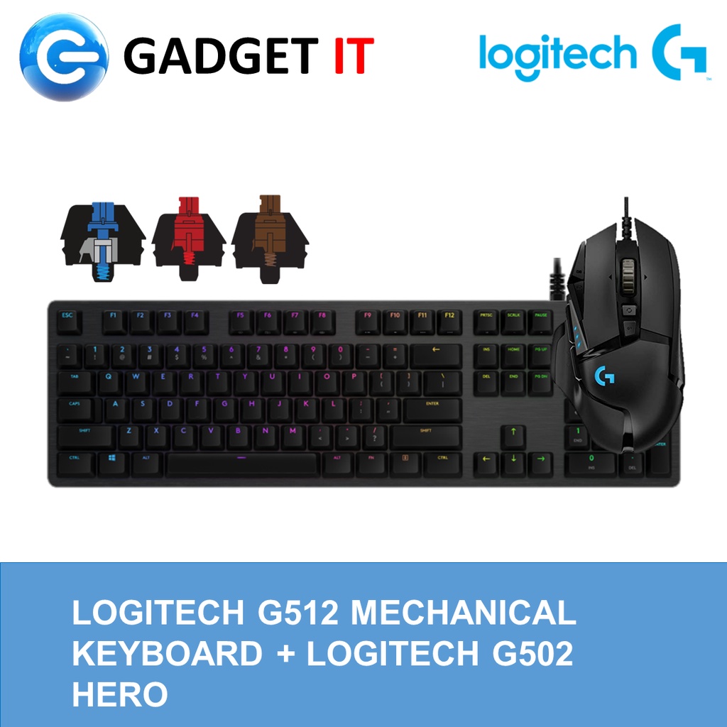 (BUNDLED PACK) LOGITECH G512 MECHANICAL GAMING KEYBOARD + LOGITECH G502 ...