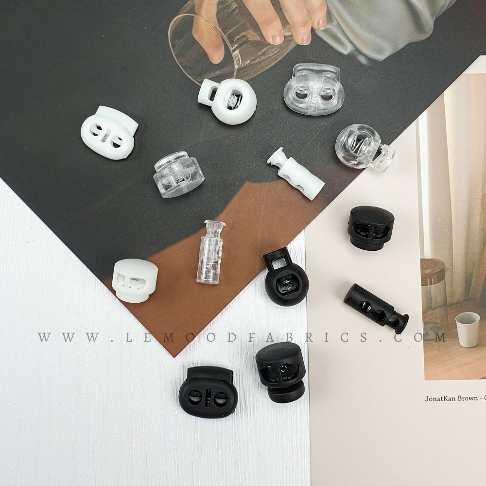 Le Mood Drawstring Stopper Plastic Cord Lock Toggle Clips Barrel ...