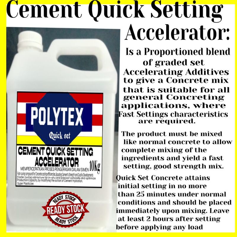 Polytex: Cement Quick Hardening and Setting Accelerator/10Kg/Personal ...