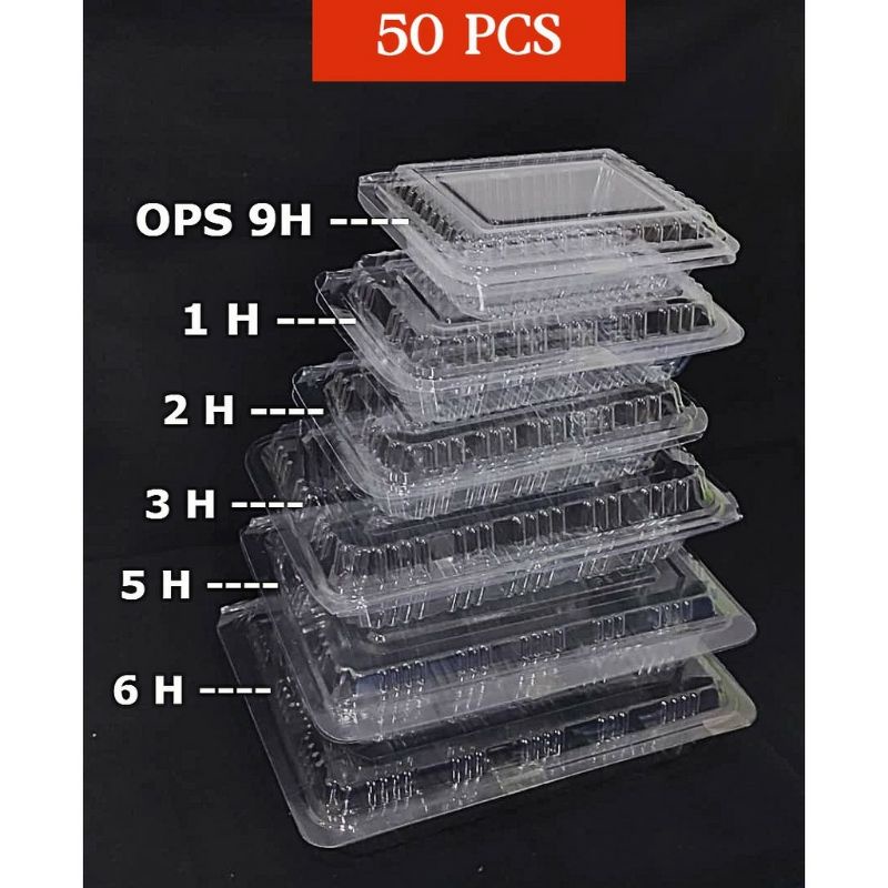 OP-1,2,3,5,6,9 Disposable Plastic Clear Food Box Container / Bekas ...