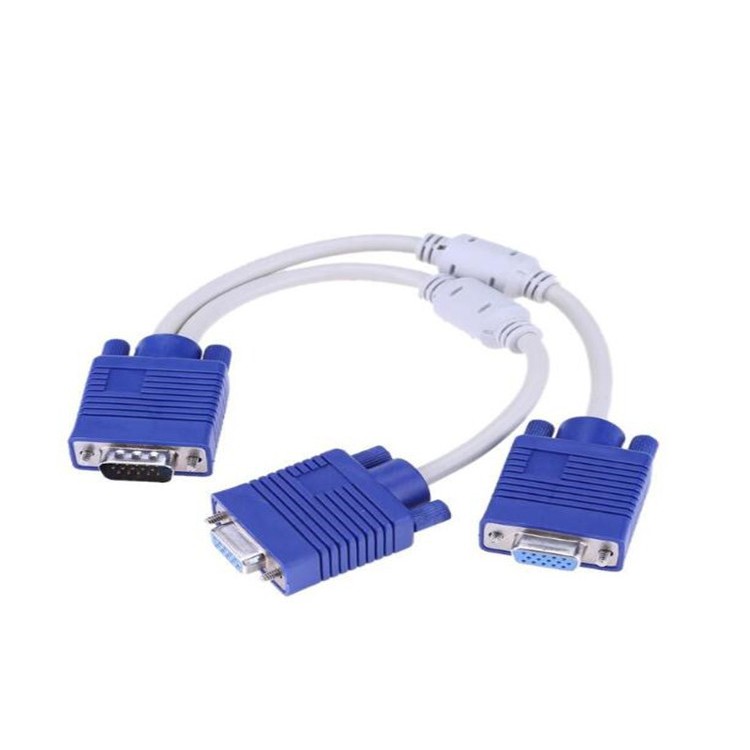 VGA one point two connection cable VGA split screen line 1 point 2 male ...