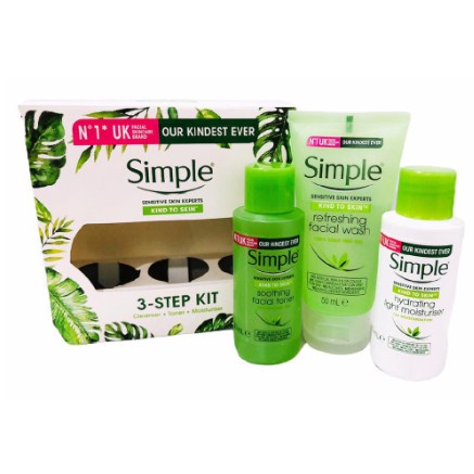 Simple 3-Step Trial/Travel Kit ( Cleanser + Toner + Moisturiser ...