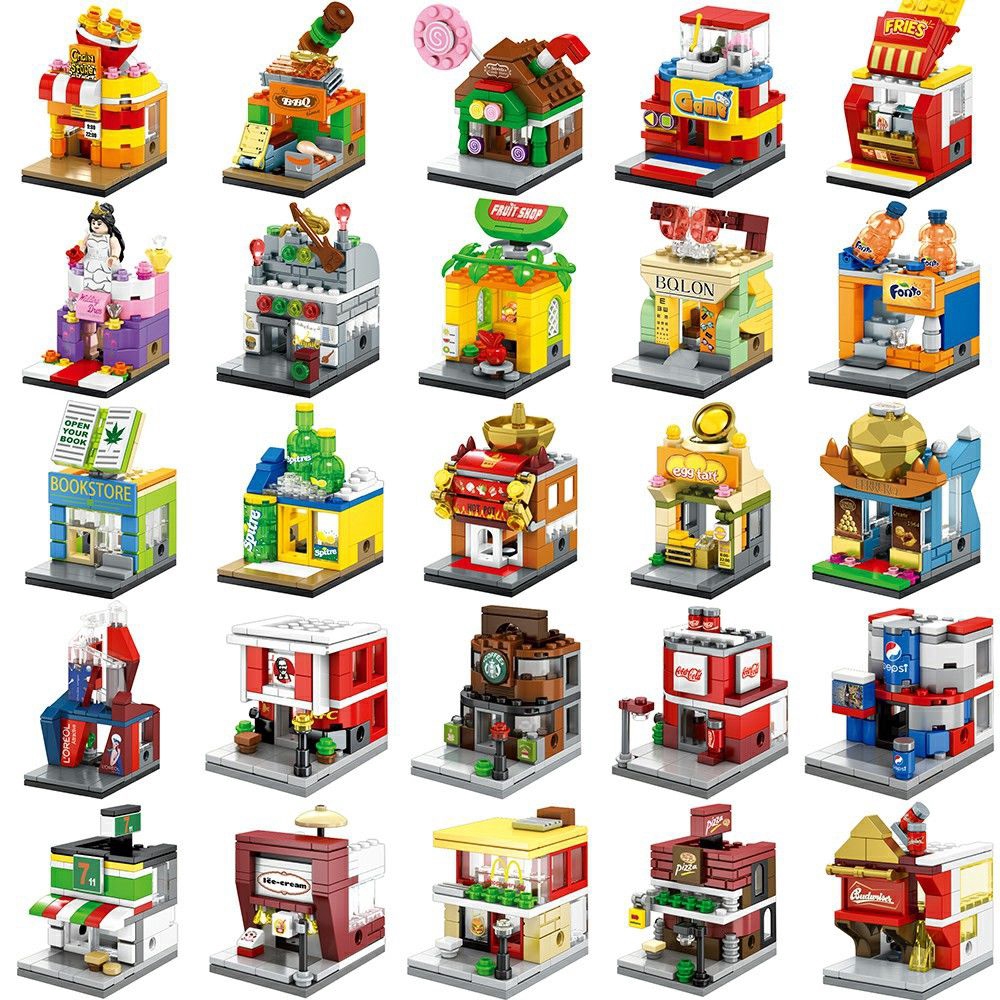 Compatible with Lego building blocks Street View mini building shop ...
