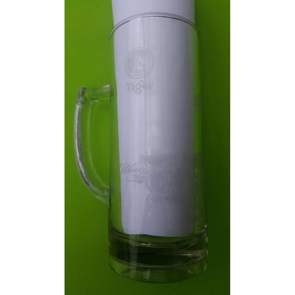 [READY STOCK] TIGER BEER GLASS MUG CLEAR GLASS WITH HANDLE/EAR | Shopee ...