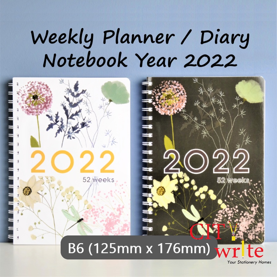 Weekly Planner B6 Diary Notebook fully open book with wire o bind and ...