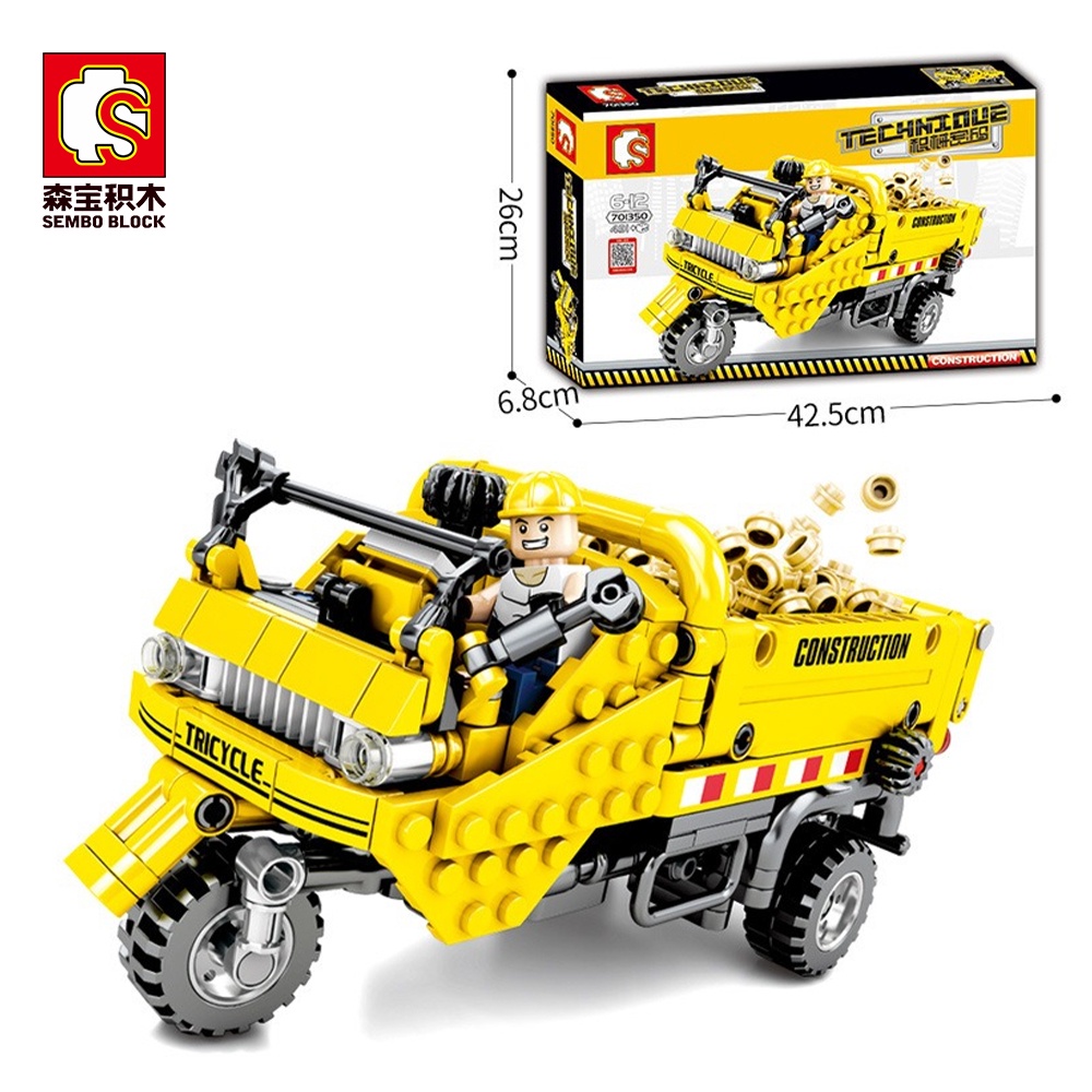 Sembo Block Technique Tricycle Construction Site Engineering Truck Car ...