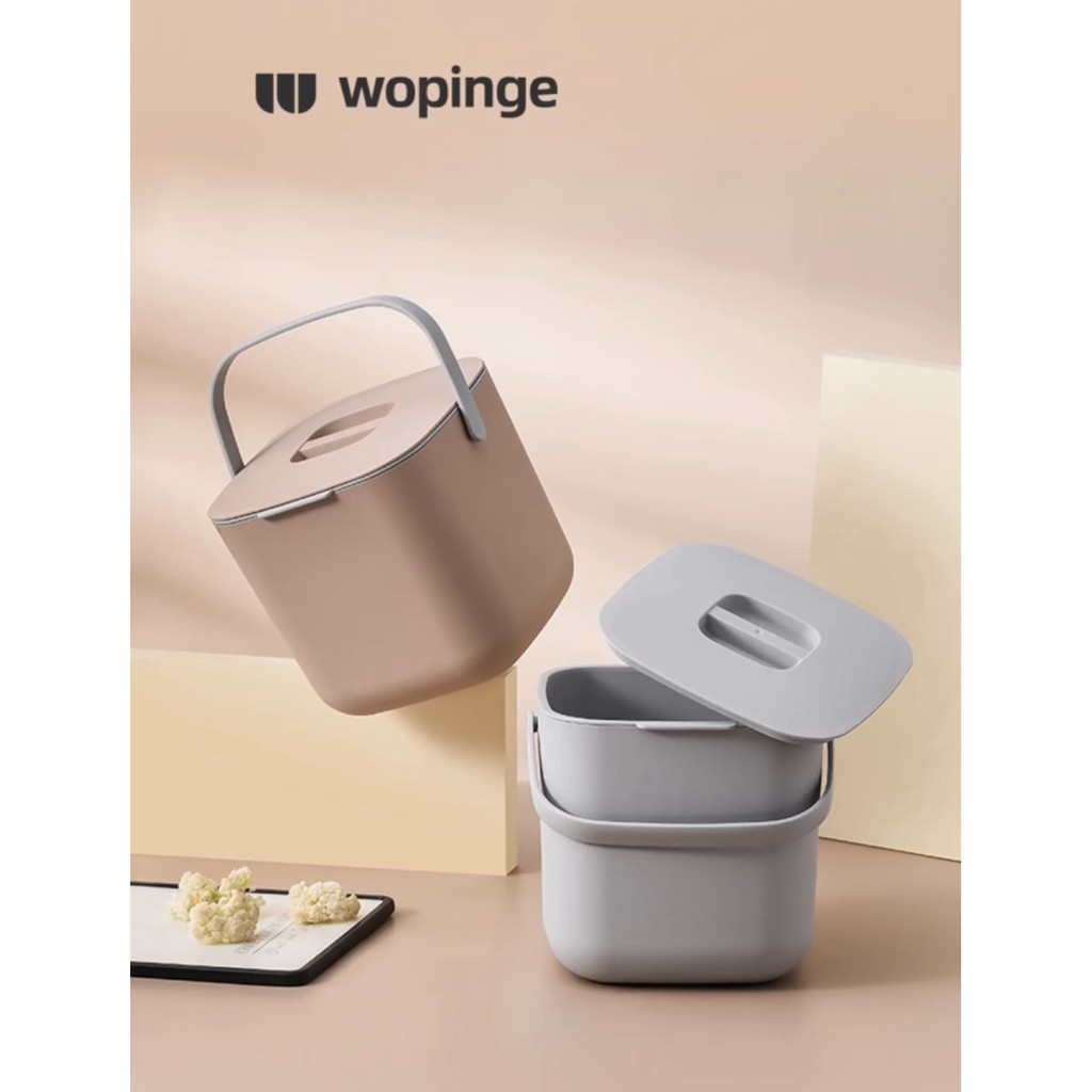 21cm Kitchen Food Waste Bucket with filter, Decompose Bin, Tong Sampah ...