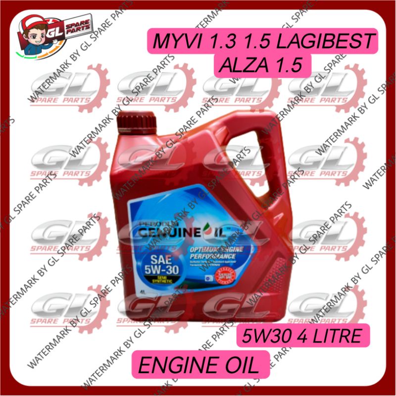 PERODUA 5W30 ENGINE OIL (100% ORIGINAL) 4L MINYAK HITAM SEMI SYNTHETIC ...