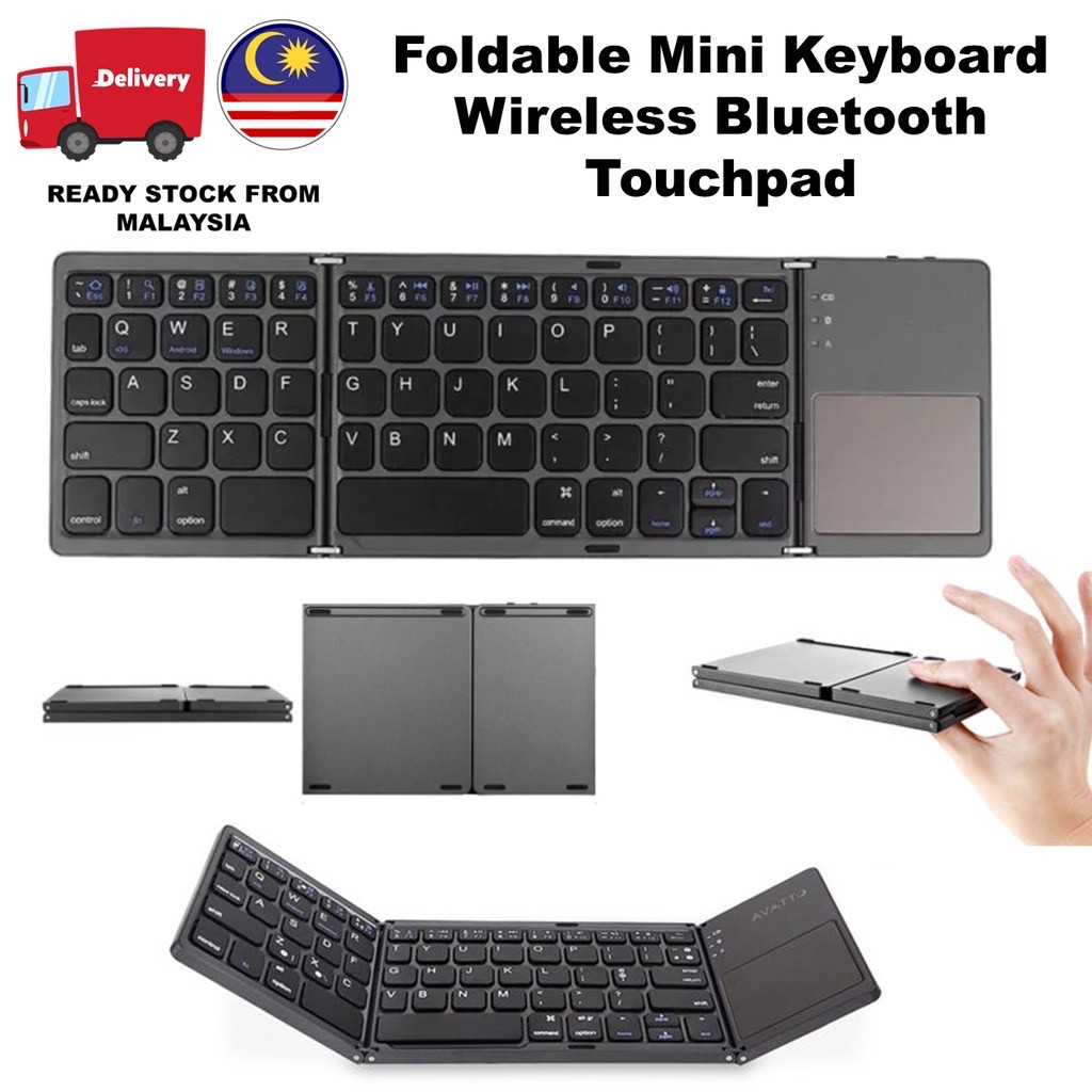 [Ready Stock] FOLDABLE ULTRA-SLIM PORTABLE WIRELESS BLUETOOTH KEYBOARD ...