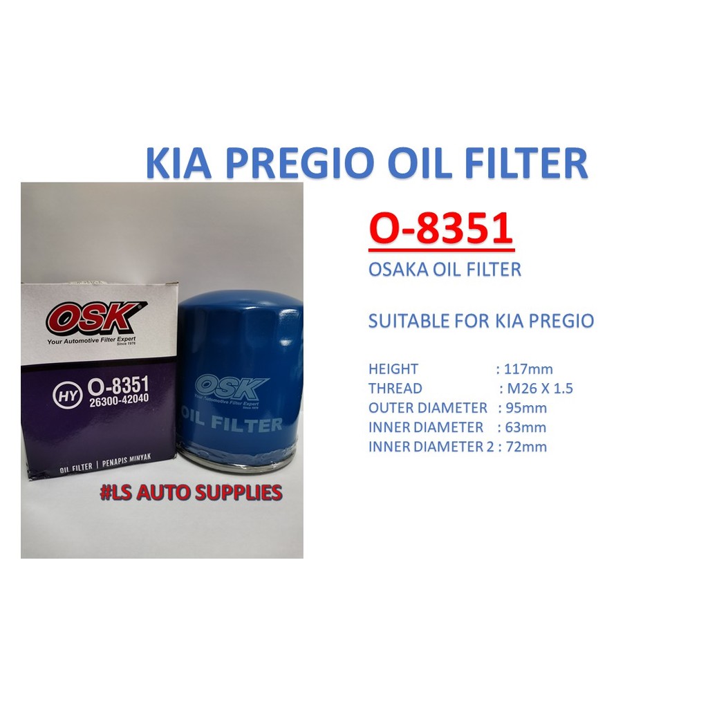 KIA PREGIO OIL FILTER OSK | Shopee Malaysia