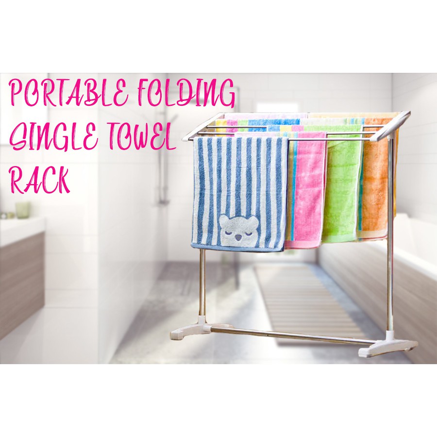 Portable Save Space Mobile Towel Clothes Drying Rack Storage | Shopee ...