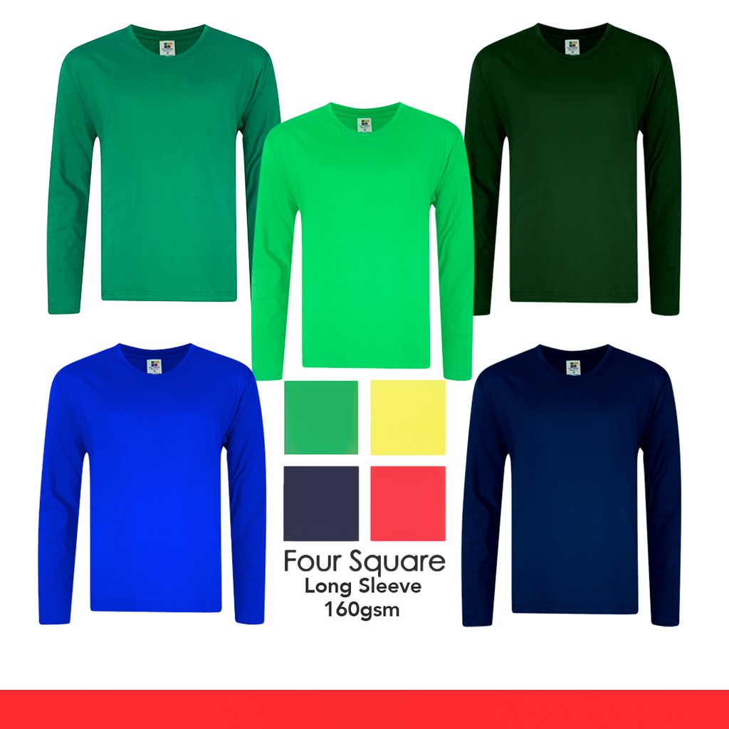 FOUR SQUARE COLOR Long Sleeve Round Neck Cotton | Shopee Malaysia