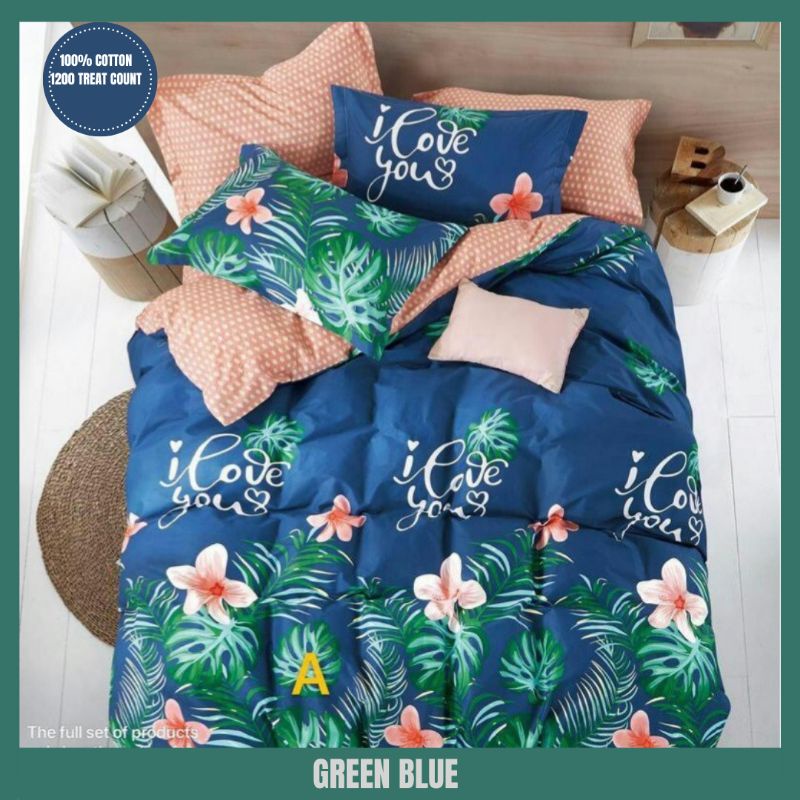 CADAR CORAK 5IN1 100% COTTON WITH COMFORTER + KING/QUEEN | Shopee Malaysia