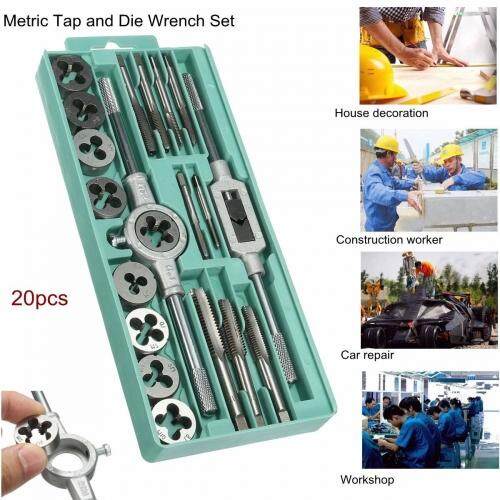 20PCS Tap and Die Metric Thread Chasing Removal Bolt Screw Extractor ...