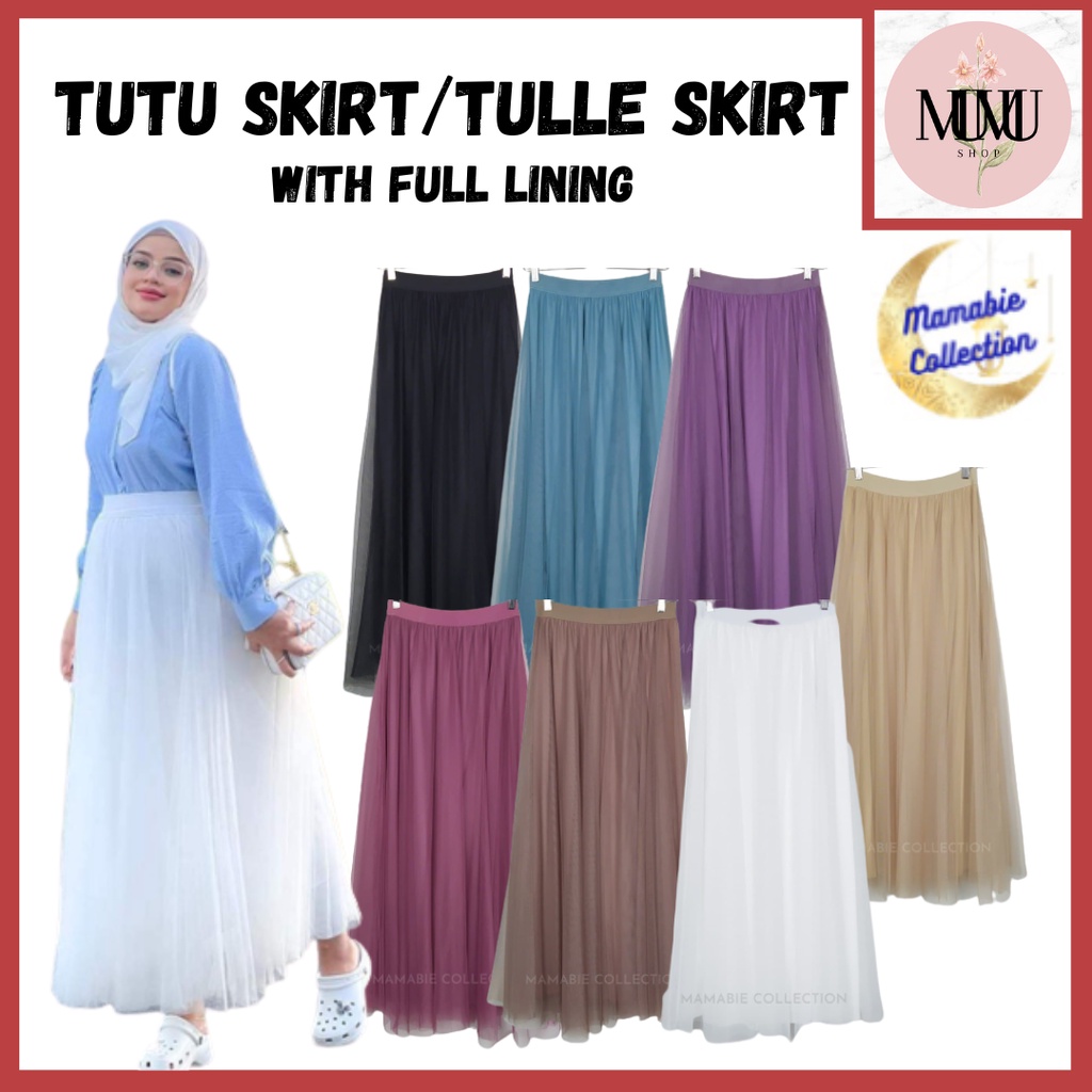 TUTU SKIRT FULL LINING | TULLE SKIRT I SKIRT MUSLIMAH | SKIRT LABUH I ...