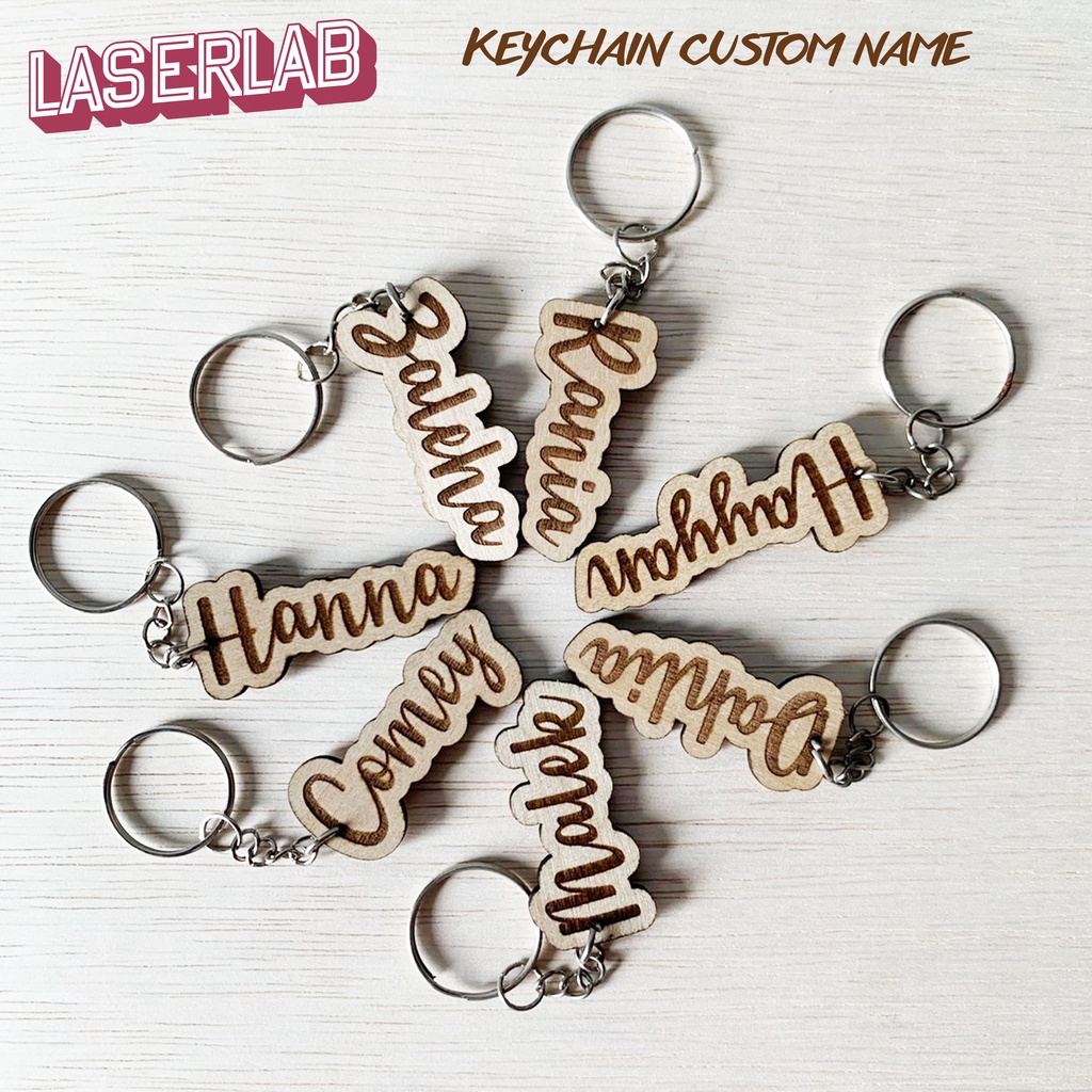 Keychain Custom Name (Kayu) | Shopee Malaysia
