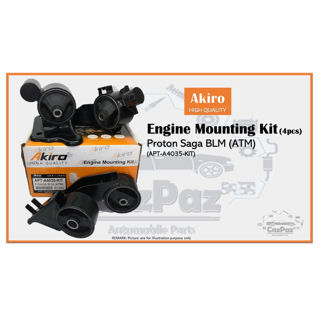 Akiro-Engine Mounting Kit (4 pcs) Proton Saga BLM (ATM) (APT-A4035-KIT ...