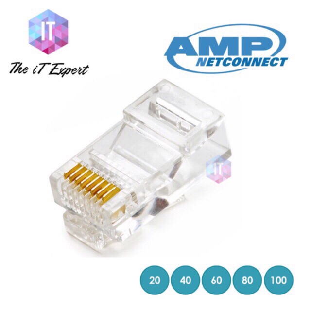 AMP RJ45 Network Crystal Connector CAT6 Modular Networking Plug ...