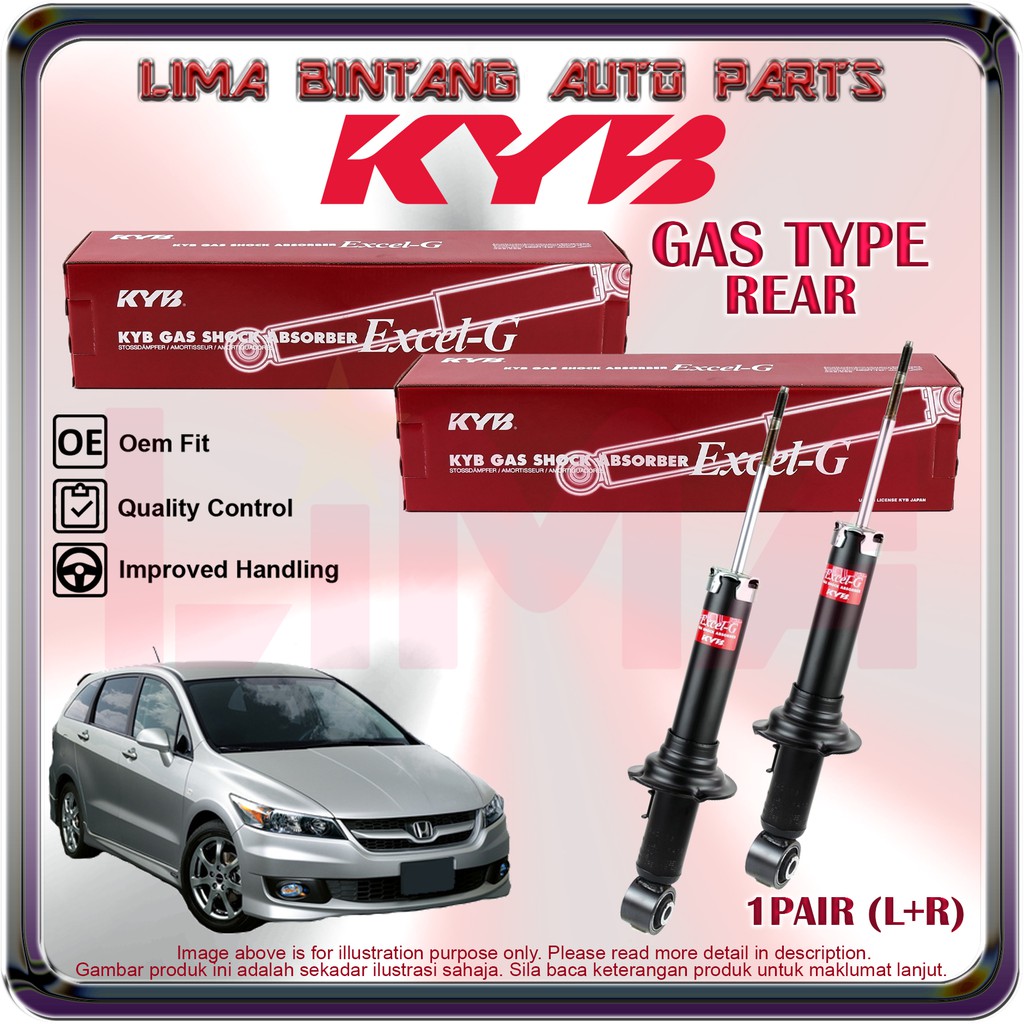 ( 1Pair ) Honda Stream RN6 RN8 RSZ Rear Shock Absorber Gas KAYABA KYB ...