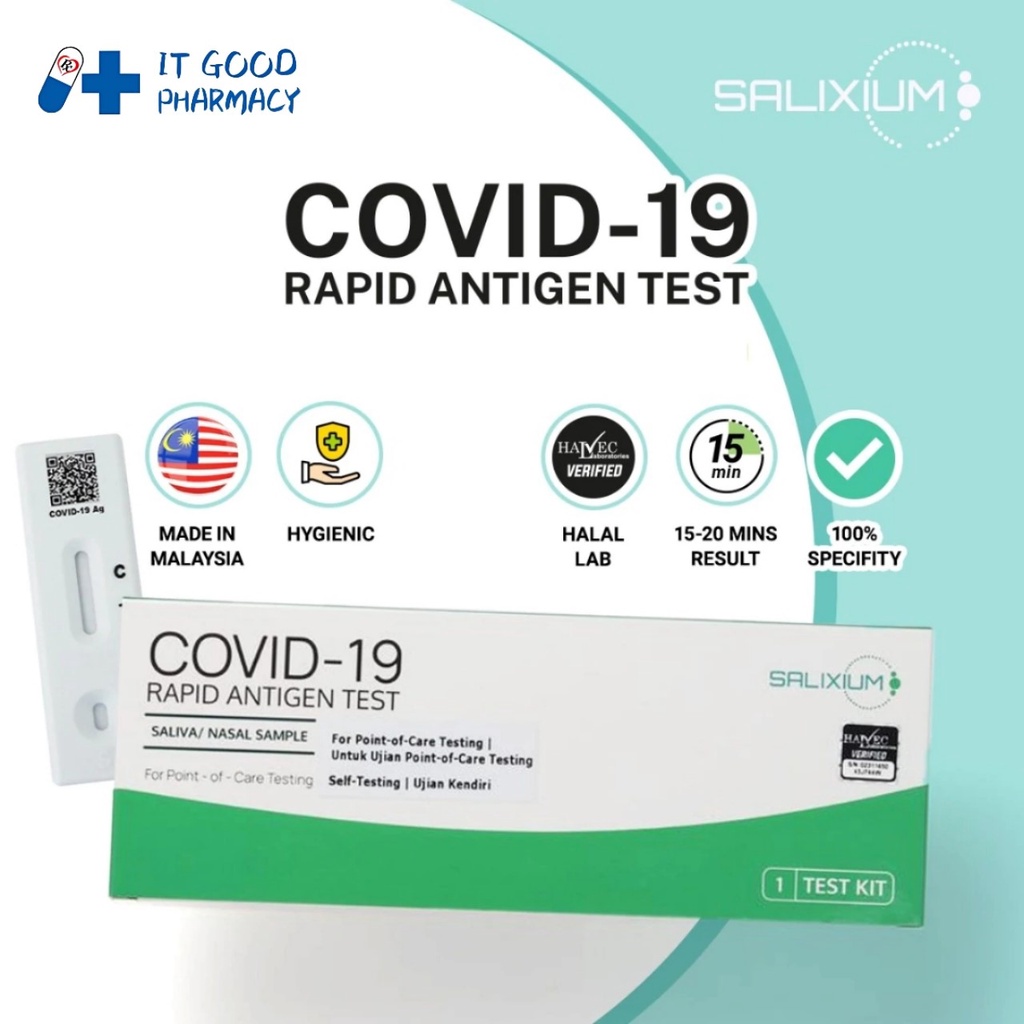 (Ready Stocks) Salixium Saliva + Nasal Swab Rapid Antigen Self Test Kit ...