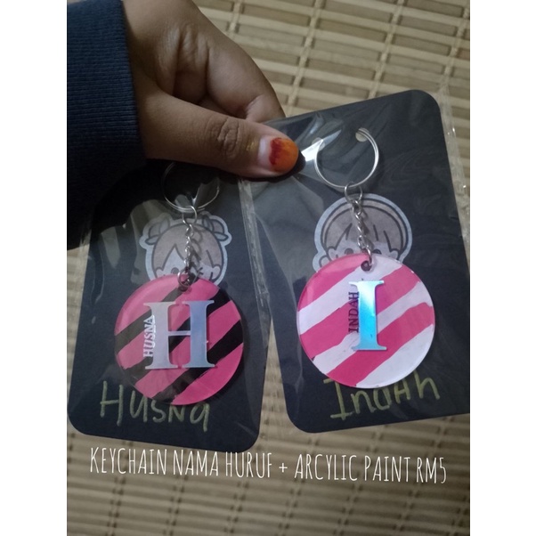 KEYCHAIN NAMA HURUF + ARCYLIC PAINT | Shopee Malaysia