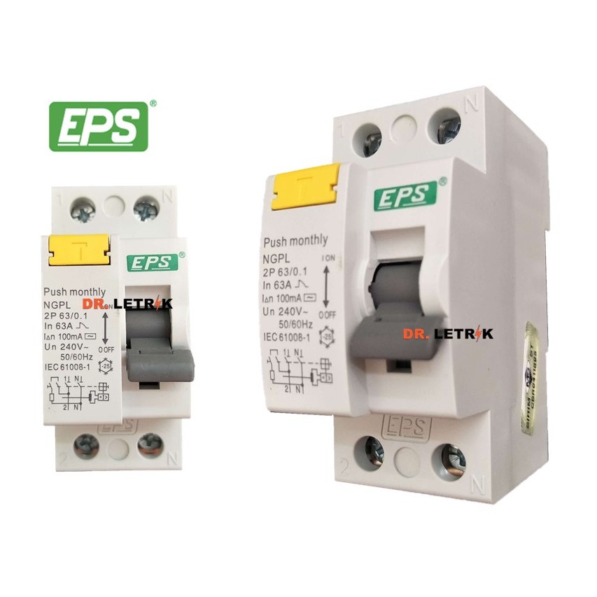 EPS 40A/63A 2 POLE 30mA AND 100mA ELCB / RCCB (SIRIM Approve) | Shopee Malaysia