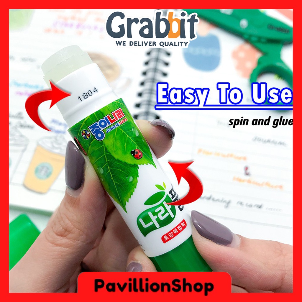 (2pcs/pack) Gam Stick Pusing GRABBIT Korea Nara Transparent Glue Stick ...