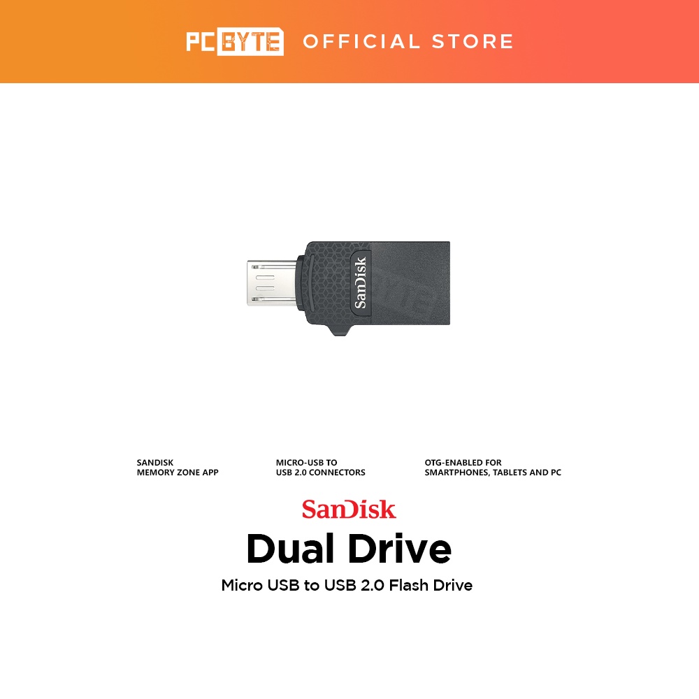 SanDisk Dual Drive for Android Micro USB to USB 2.0 Flash Drive - 64GB ...