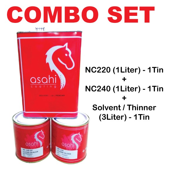 ASAHI COMBO SET ( CLEAR SEALER + CLEAR GLOSS + SOLVENT) | Shopee Malaysia