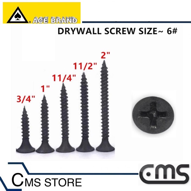 6 # Drywall Skru Hitam Kualiti BLACK DRYWALL SCREW /PARTICEN SCREW ...