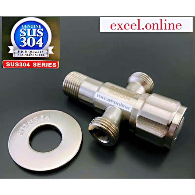 SUS304 STAINLESS STEEL QUATER TURN TWO WAY ANGLE STOP VALVE/ T VALVE ...