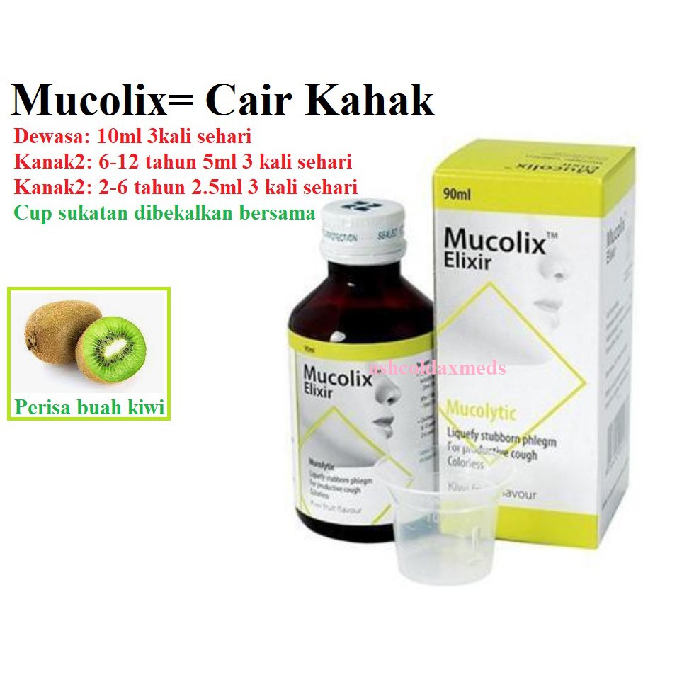 Ubat sirap batuk kahak pekat Mucolix kanak kanak & dewasa 90ml | Shopee ...