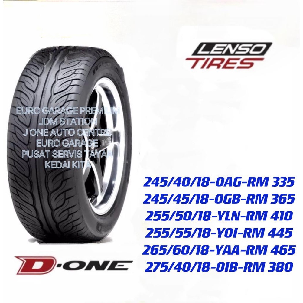 LENSO D-ONE TYRE BMW HONDA TOYOTA MITSUBISHI FORD 245 40 18/245 45 18/255 50 18/255 55 18/265 60 ...