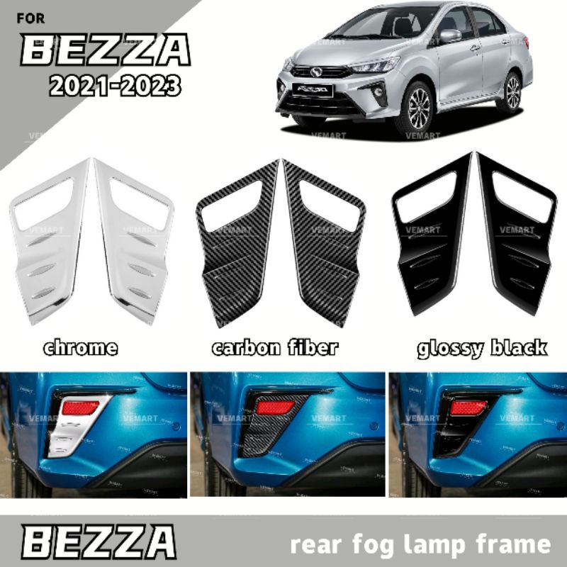 Vemart Perodua bezza 2021-2022 rear bumper fog lamp frame cover garnish ...