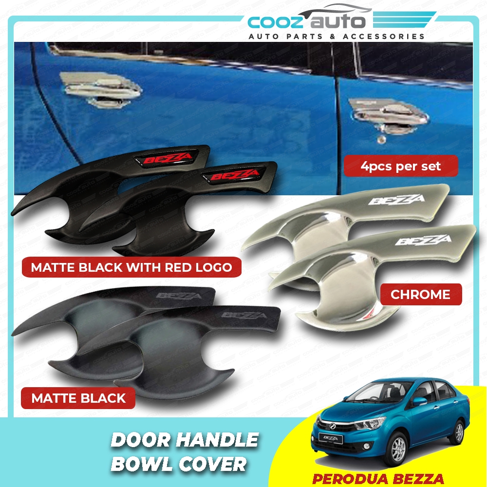 Perodua Bezza Chrome / Matte Black Door Handle Inner Bowl Inserts Cover ...