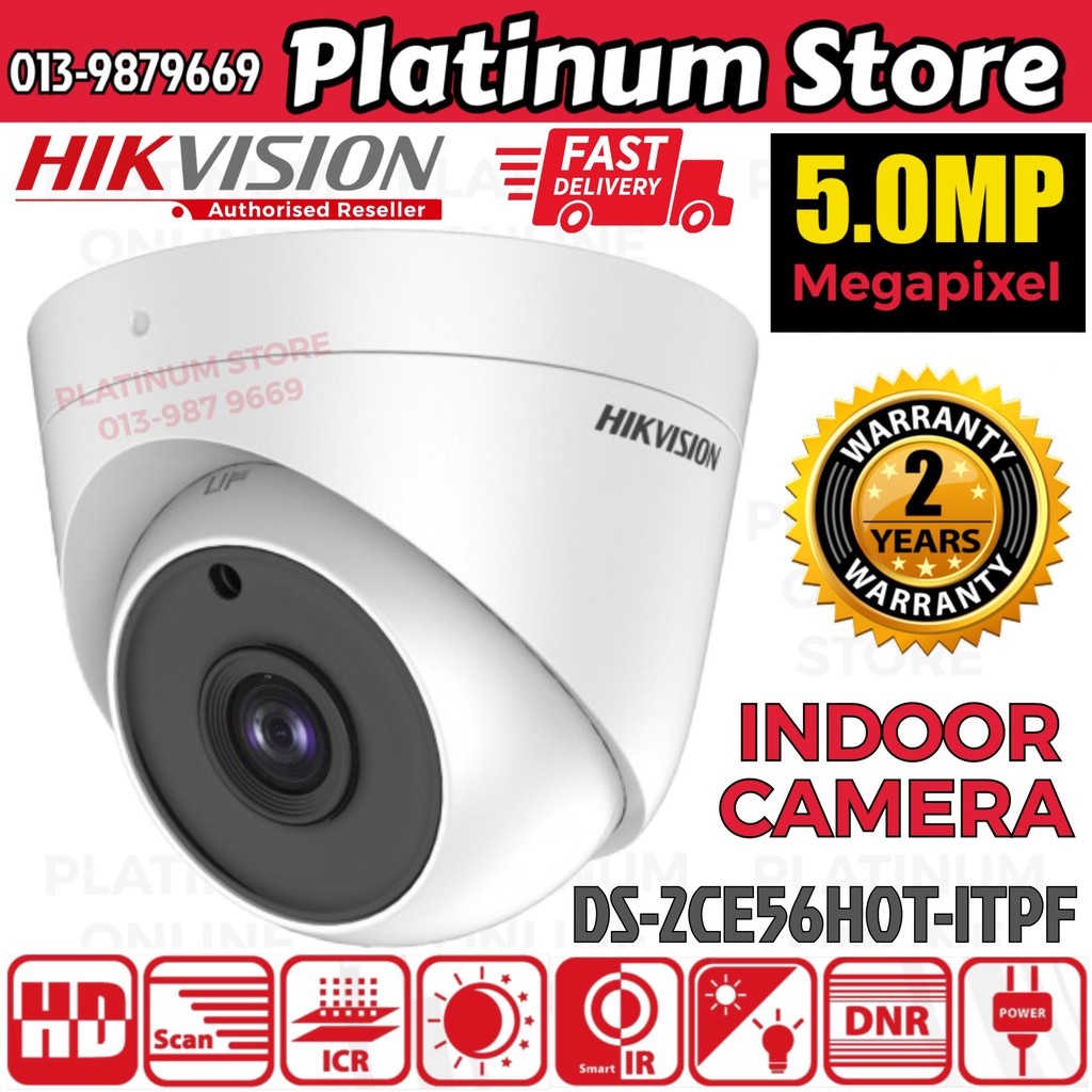 Hik hikvision 5mp 1920p full hd indoor ir infrared dome tvi 5.0mp ...