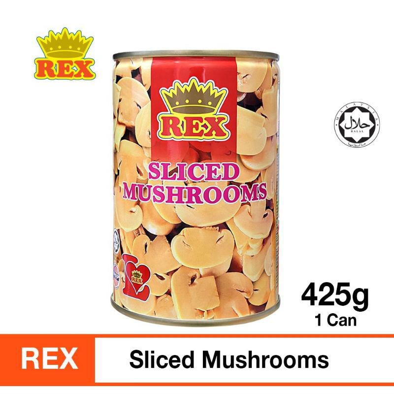 Rex Sliced Mushrooms/Cendawan Kepingan Dalam Tin/罐头切片蘑菇 (425g) | Shopee ...