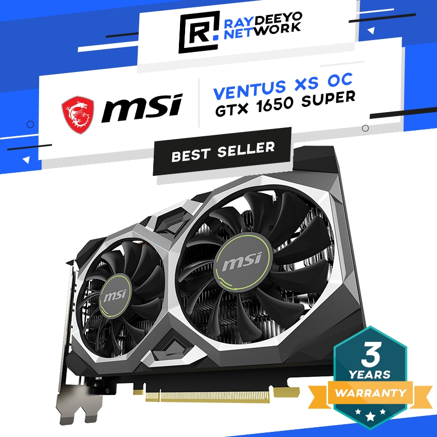MSI GeForce GTX 1650 SUPER VENTUS XS OC 4GB GDDR6 Graphic Card [Extreme ...