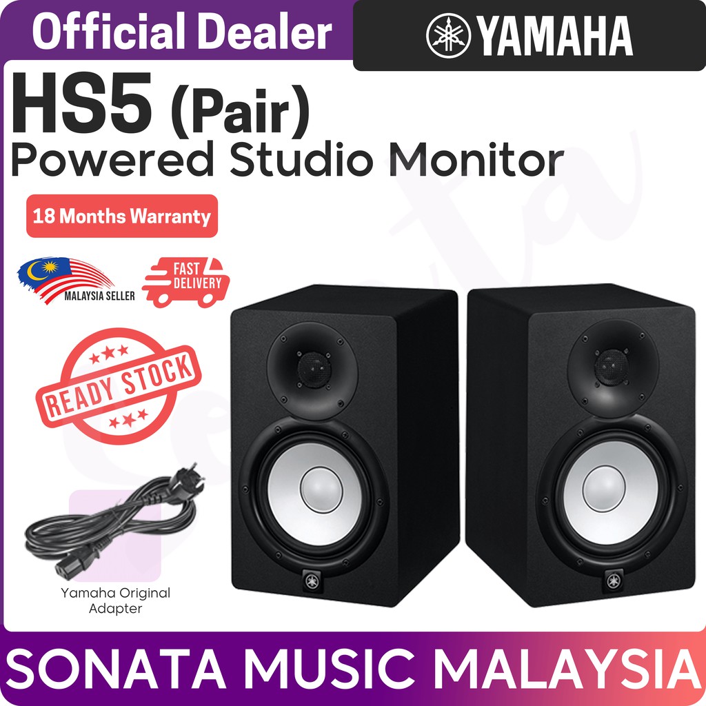 Yamaha HS5 5 inch Powered Studio Monitor Speaker - Black (Pair) (HS-5 ...