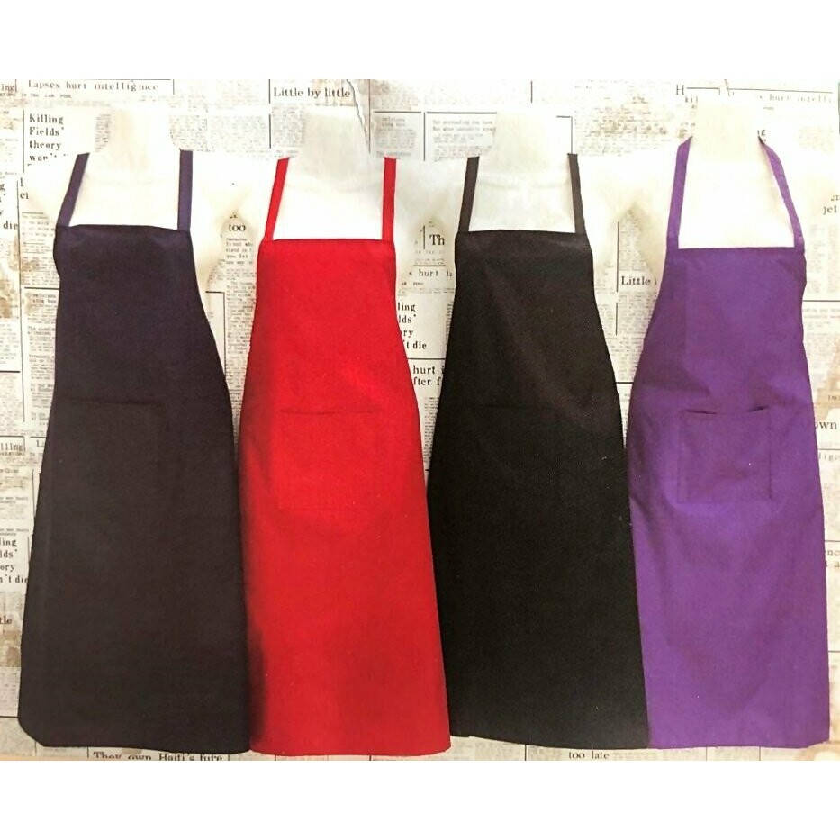 READY STOCK!!! KITCHEN APRON PVC PLAIN COLOUR WATERPROOF / APRON DAPUR ...