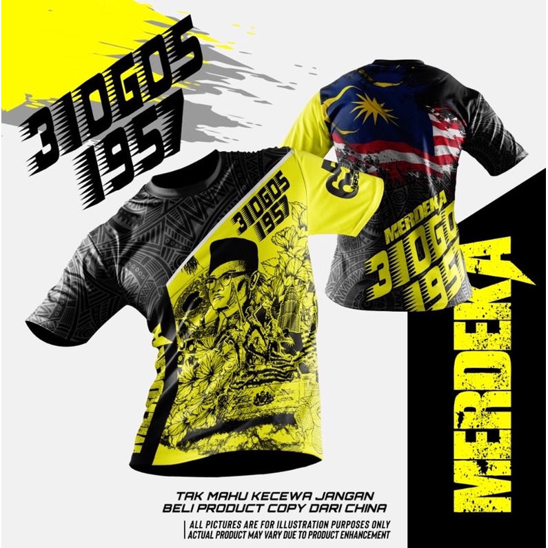 Merdeka 65 Tahun 31 Ogos 1957 Sublimation Tshirt | Baju Merdeka ...