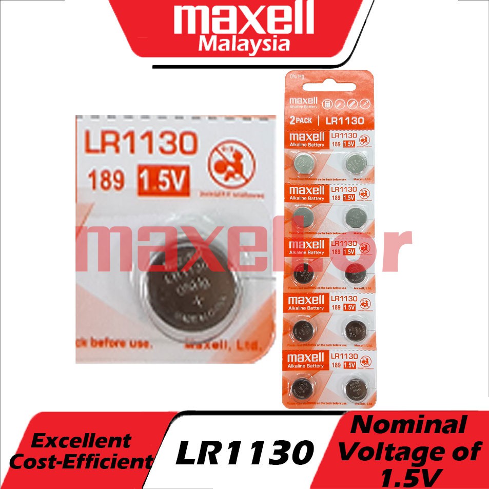 (Original) LR 1130 Maxell Micro Alkaline Battery Button Cell ( 1pc ...
