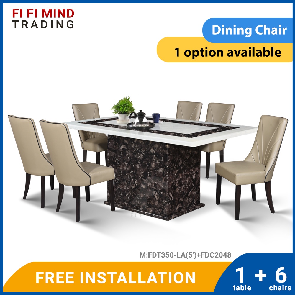 Sonia Marble Dining Set/ Marble Dining Table/ Meja Makan 6 Kerusi/ Meja ...
