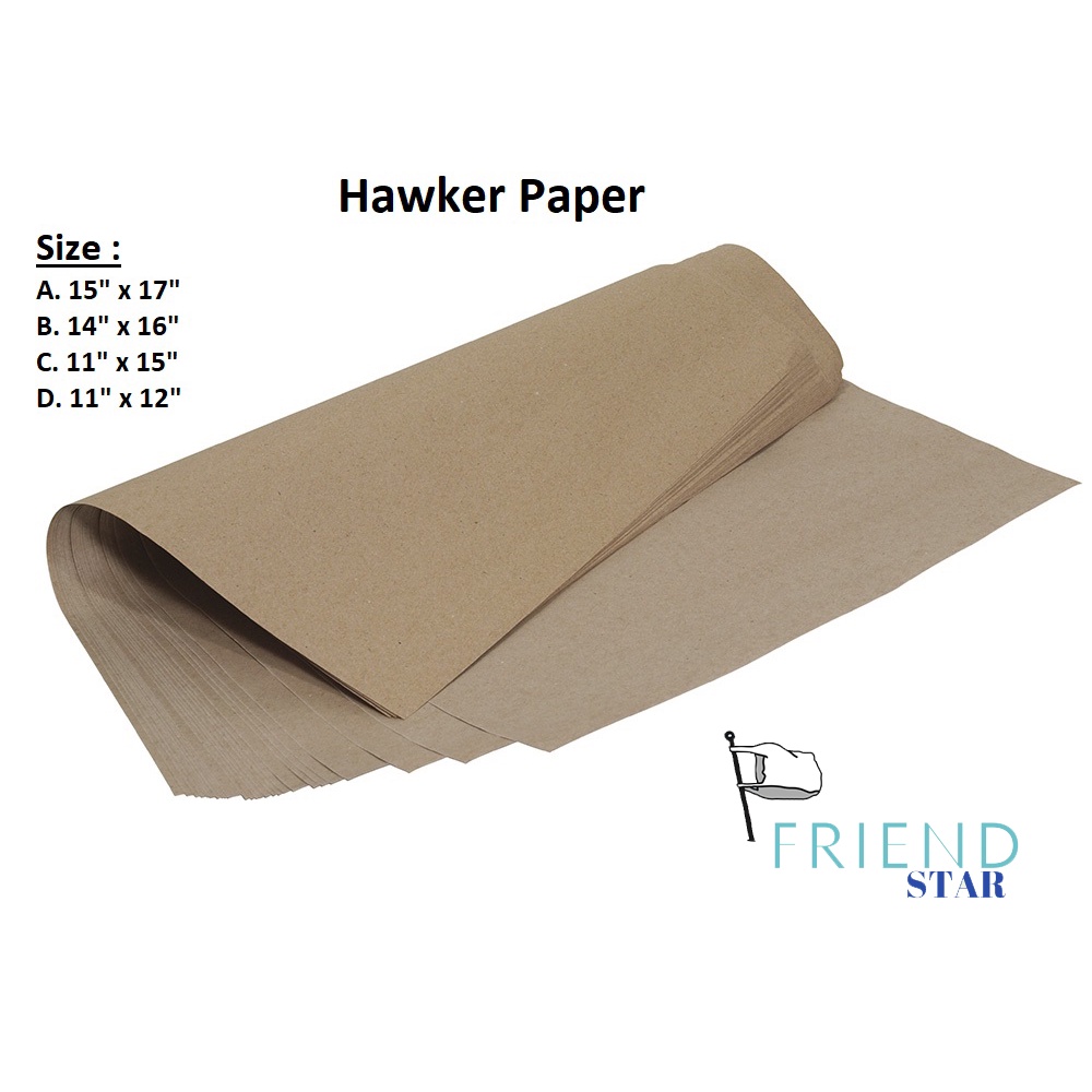 (70pcs) Brown Hawker Paper / Food packaging Kraft Paper / Nasi Lemak ...