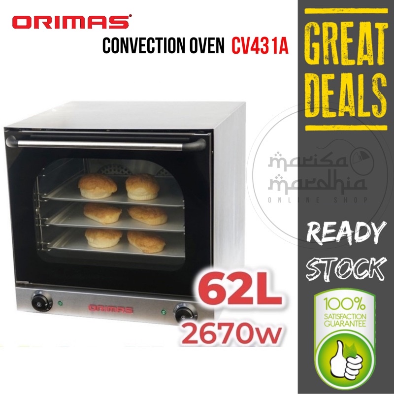 ORIMAS Convection Oven CV431A Double Layer Tempered Glass Twin Turbo ...