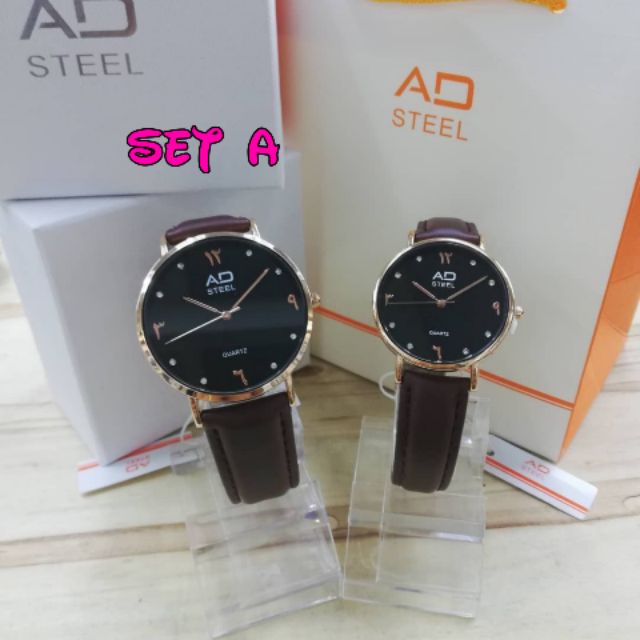 Couple watches AD STEEL TAWAF (Jam Tangan Lelaki & Perempuan) | Shopee ...