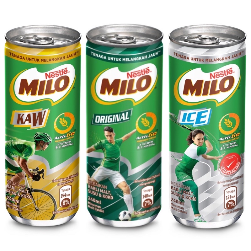 Nestle MILO Activ-Go Original / Ice / Kaw Can 240ml | Shopee Malaysia