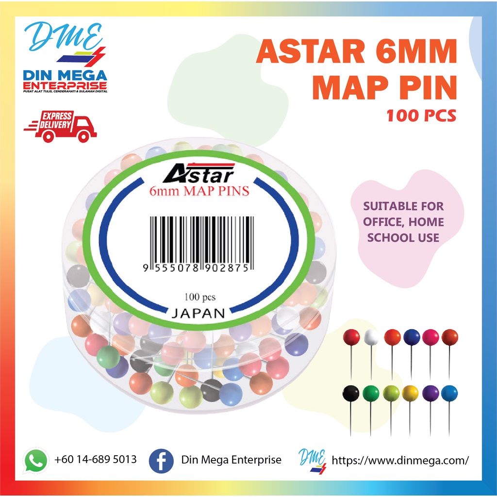 ASTAR MAP PIN 6MM (100PCS) | Shopee Malaysia