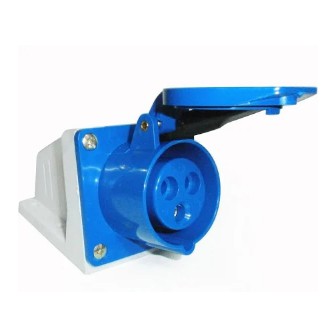 BLUE COLOUR 16A CEE 3 PIN FEMALE WALL SOCKET FOR COMMANDO PLUG , 16A 3 ...