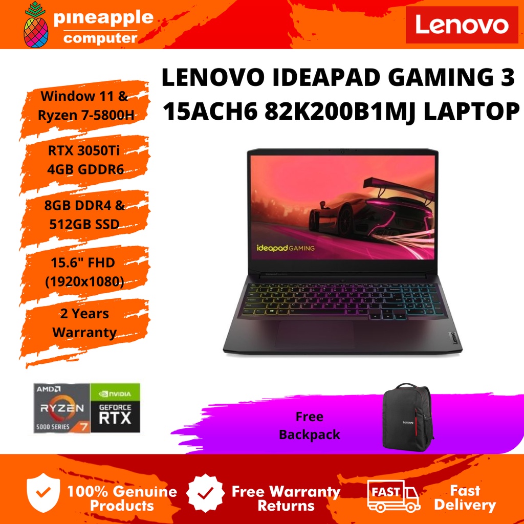 Lenovo Laptop IdeaPad Gaming 3 15ACH6 82K200B1MJ Laptop AMD R7-5800H ...